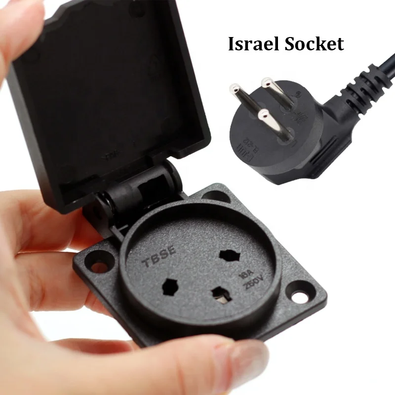 16a 250vac Israel Waterproof Cover Socket Outlet Power Socket Schuko ...