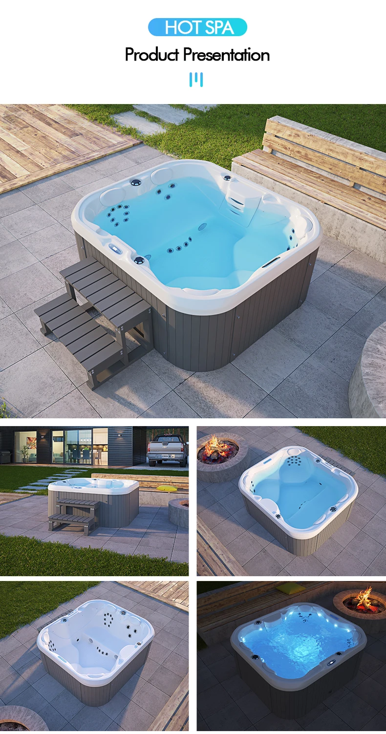 4 People Cheap Outdoor Jaccuzi Water Spa Hydro Massage Bath Tub ...