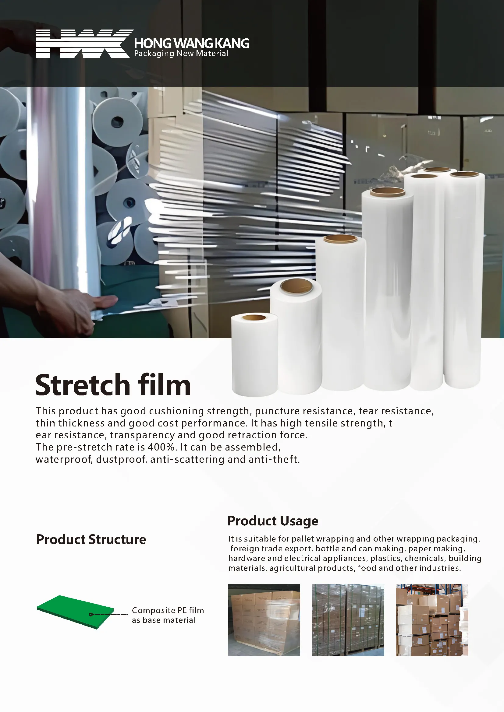 Hwk Plastic Wrapping Material Film High Transparency Film Stretch - Buy Stretch Film stretching ...
