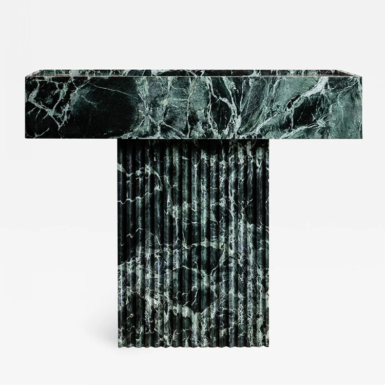 Bespoke Verde Alpi Marble Pedestal Sink - Modern Bathroom Vanity with ...