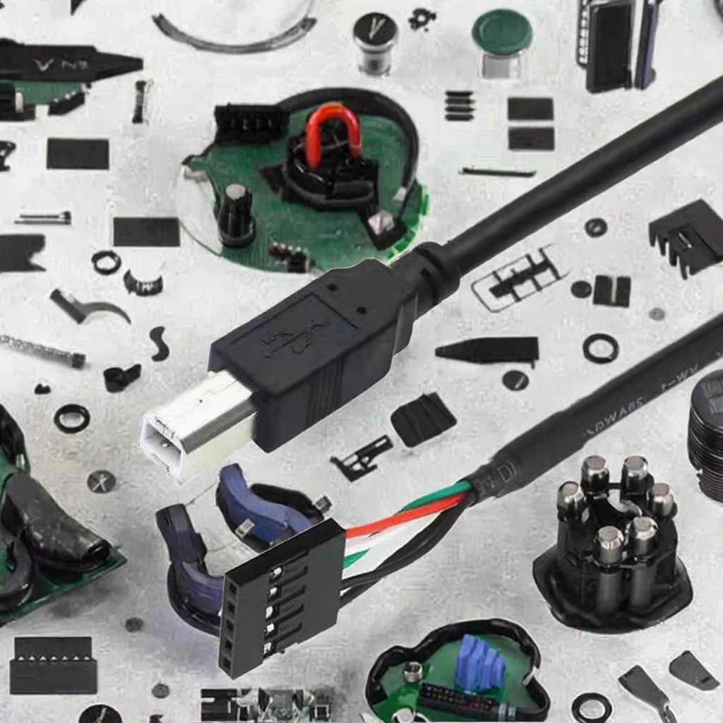 USB 2.0 Type B Male to Dupont 5 Pin Female Header Cable 3A Fast ...