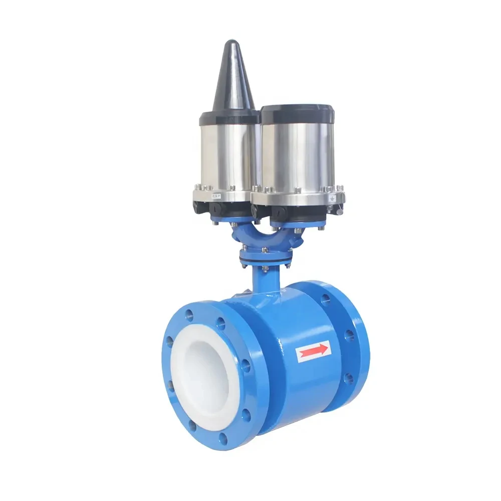 Double Head Electromagnetic Flowmeter High Precision Non Leakage Electric Power Environmental ...