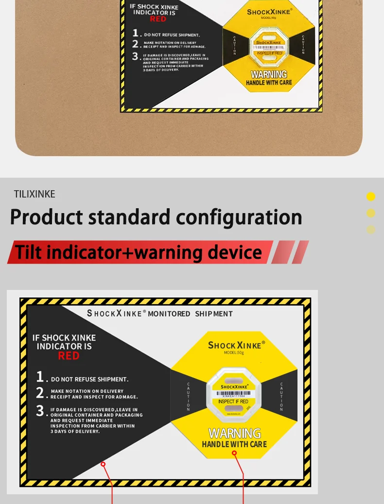 Shockxinke Impact Indicator Durable Acrylic Material Protective ...