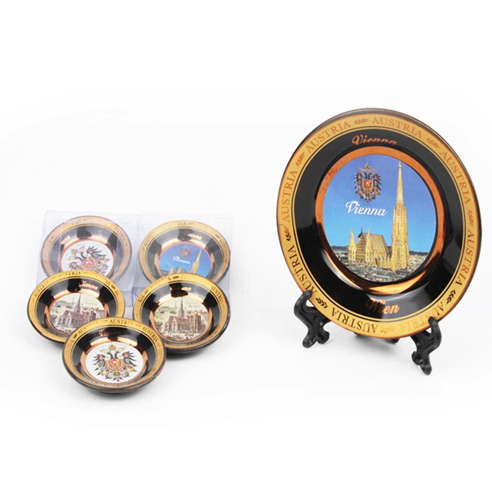 Wholesale Custom Design Ceramic Souvenir Plate with Stand Retro Tourist ...