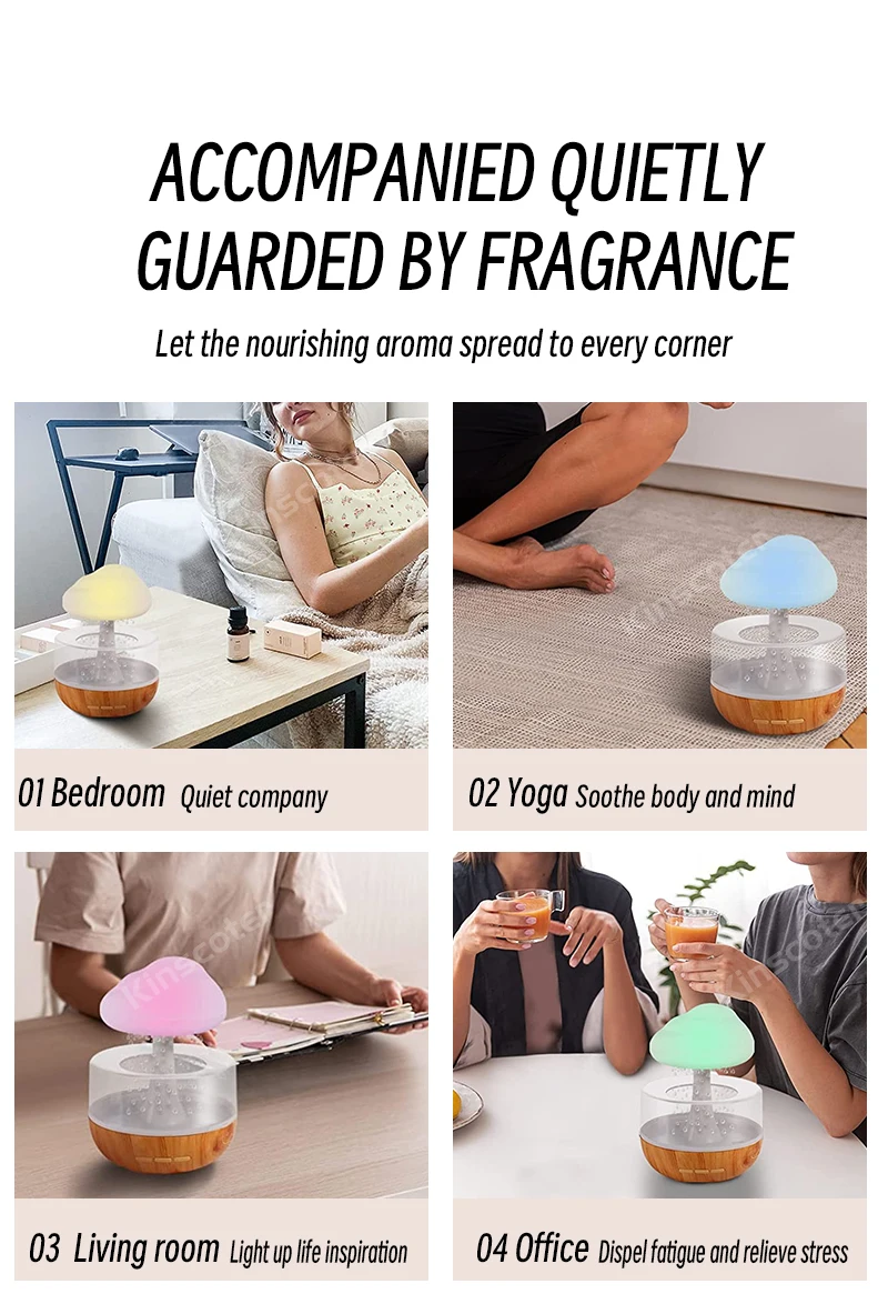 Water Drop Humidifier Room Raining Drop Humidifier Colorful Led Night ...