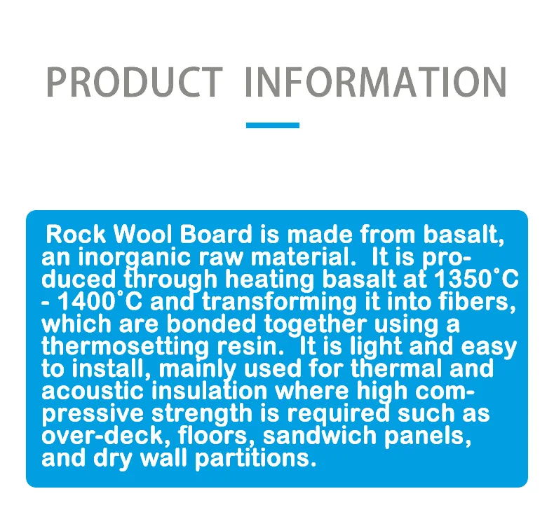 50mm Thickness Wooden Sound Fiber Rigid Insulation Rock Wool Board ...