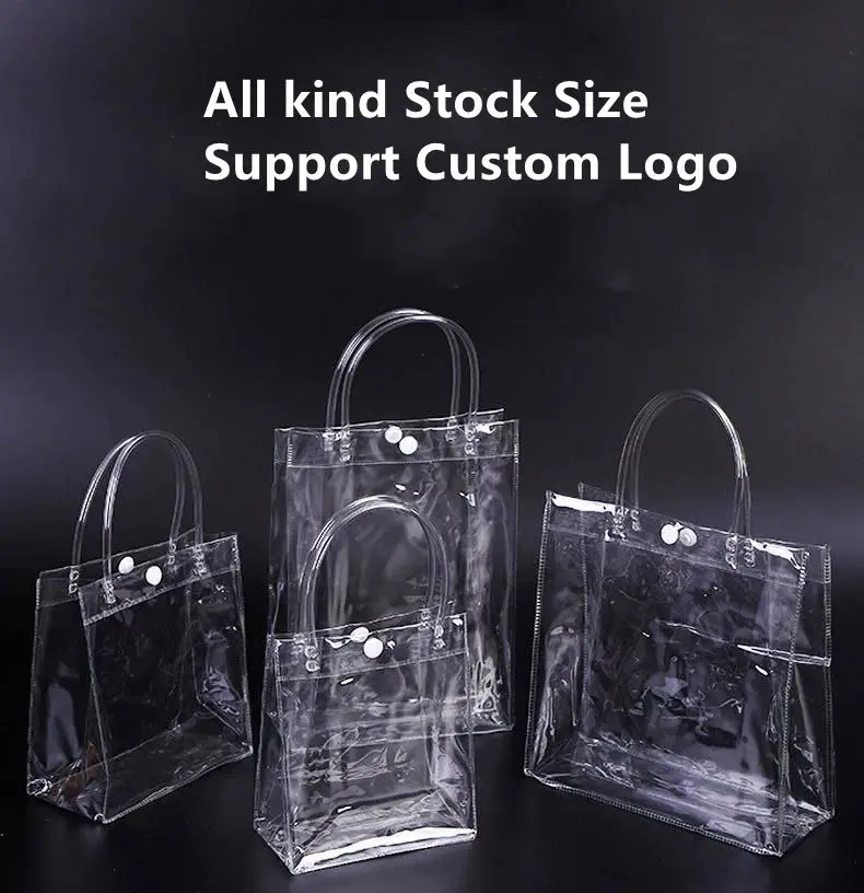 Wholesale Custom Clear Pvc Plastic Shopping Tote Bag With logo ...