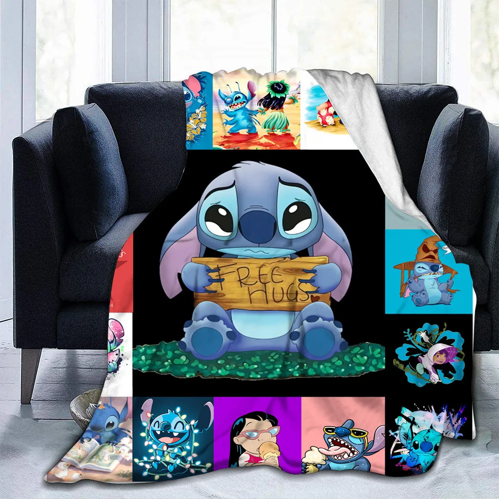 Popular Cartoon Stitch Digital Printed Flannel Blanket Nap Blanket ...