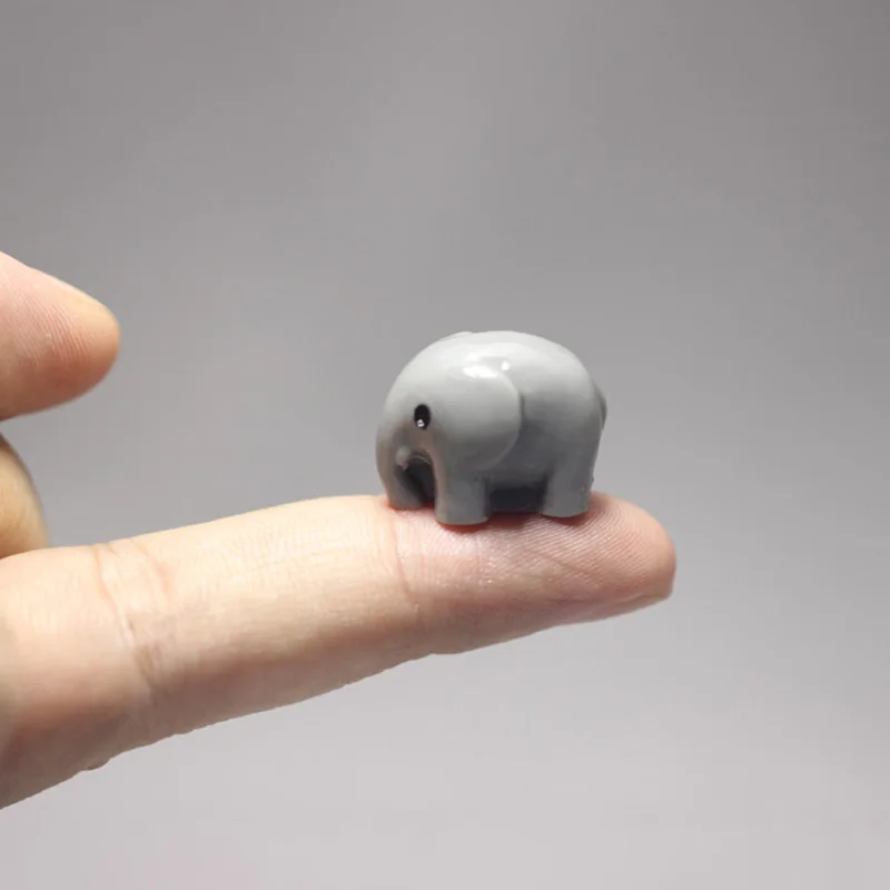 Cute Cartoon Mini Elephant Figure for DIY Crafts & Decor
