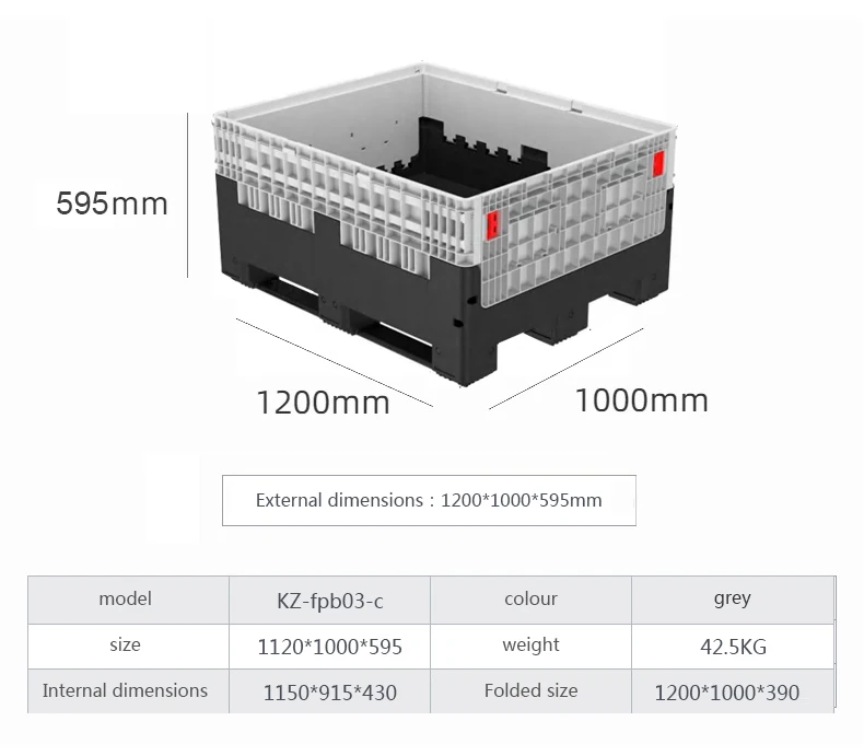 Collapsible Use Plastic Pallet Boxes Plastic Bins Pallet Containers ...