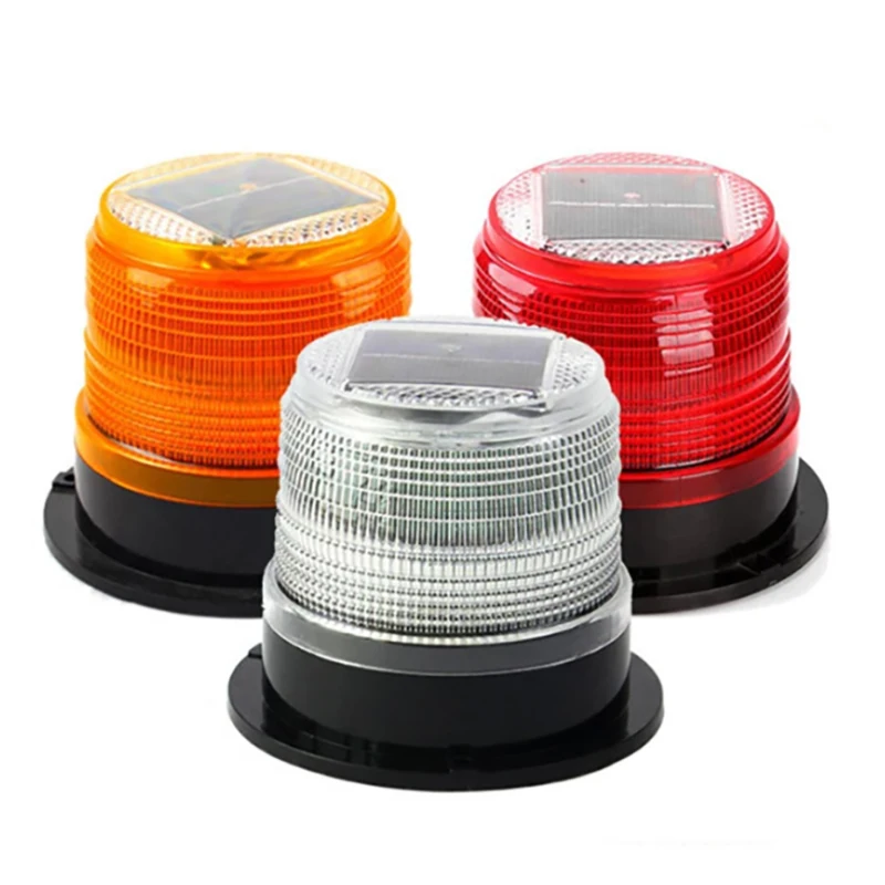 Waterproof Solar Traffic Flashing Warning Light Strobe Beacon Lamp ...