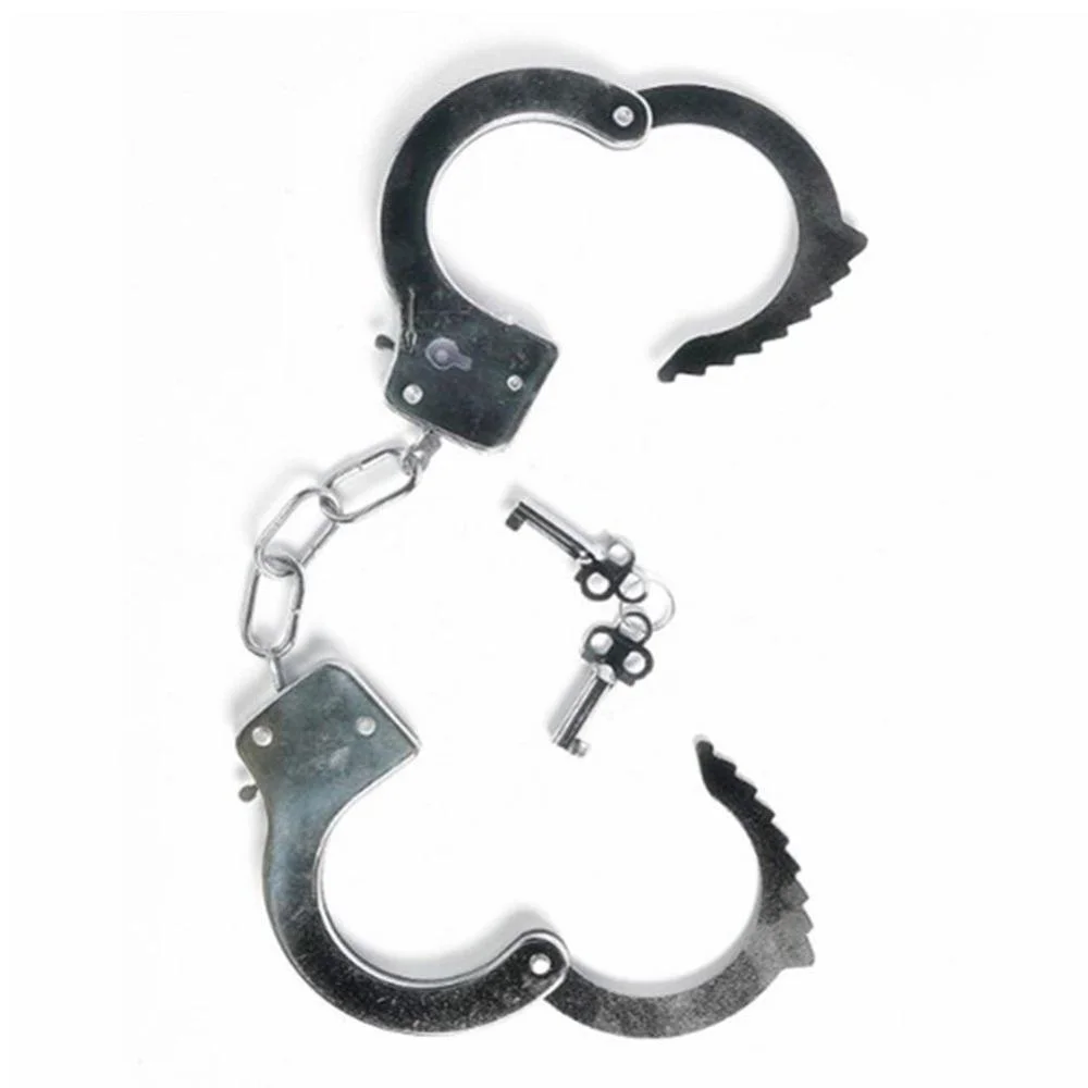Metal Handcuff With Key Kids Handcuffs Swat Role Play Game Toy Costume ...