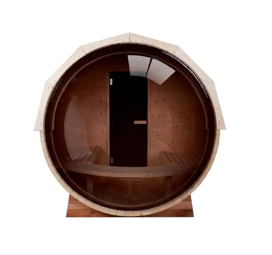 Outdoor Traditional Steam Barrel Sauna Outdoor Room 3-4 Persons Outdoor ...