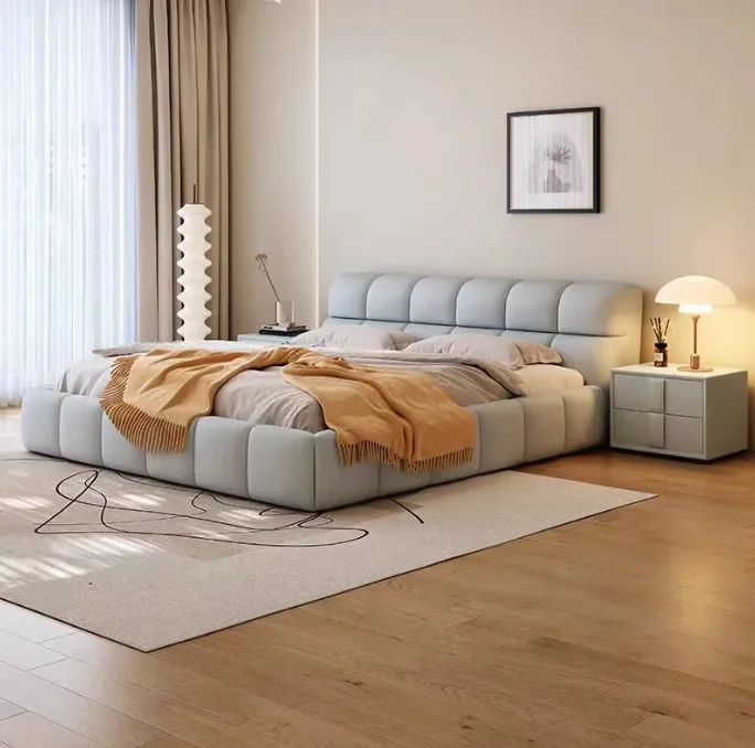 French Style Cream Puff King-Size Bed - Modern Luxury