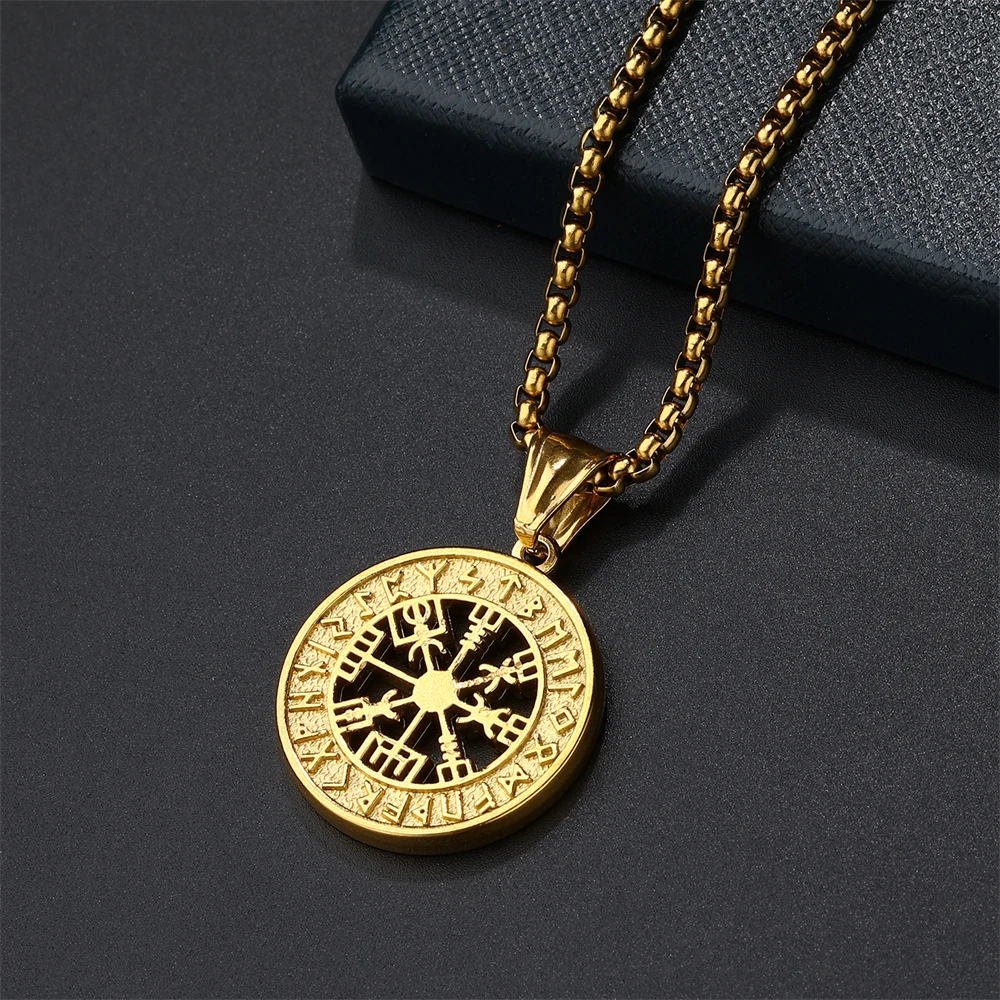 Vintage Norse Mythology Rune Pirate Slavic Small Compass Pendant ...