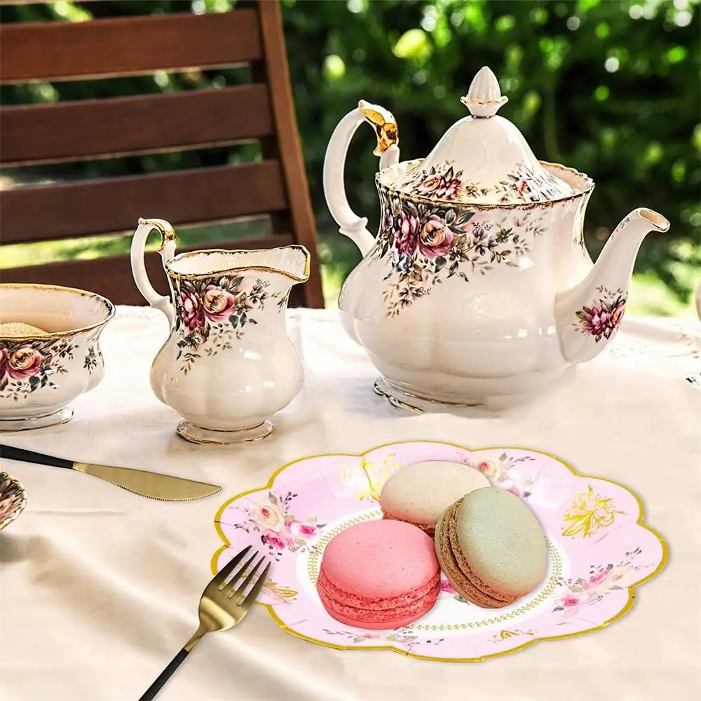 Civi Tea Party Paper Disposable Plates Custom Paper Plate Tableware Set ...
