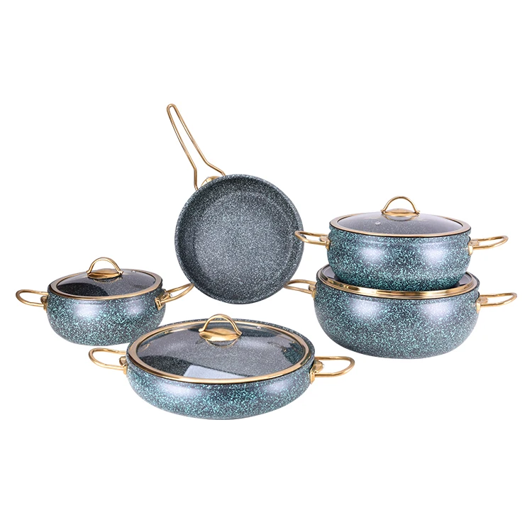 Black Cookware Sets Cooking Pot Set Non-stick Cookware Saucepan ...