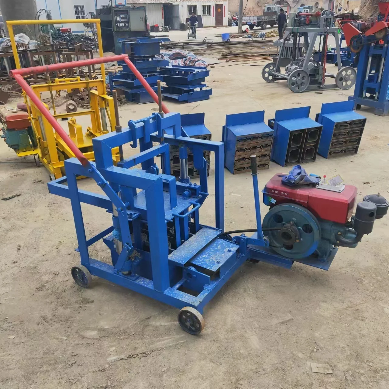 Concrete Sand Cement Q 10 Brick Making Machine Diesel Engine Palletless ...