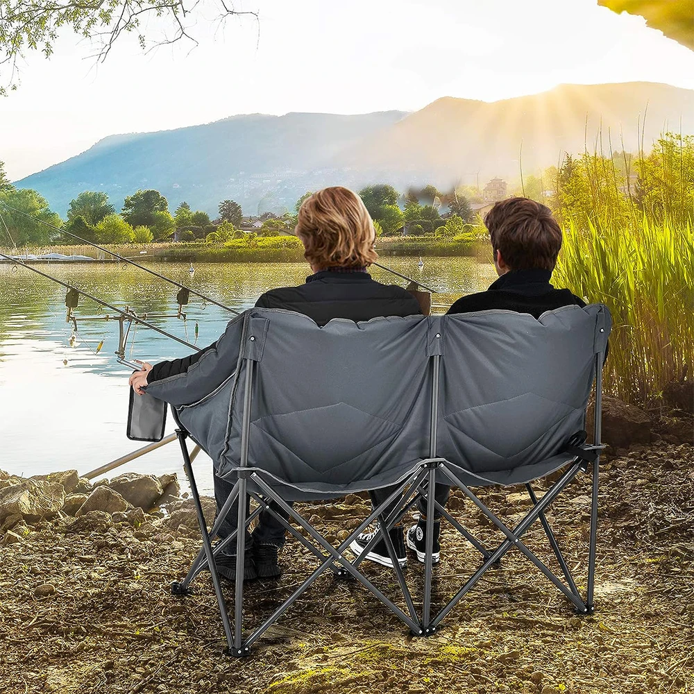 Folding Camping Lounge Patio Chair Patio Double Seat Camping Chair ...