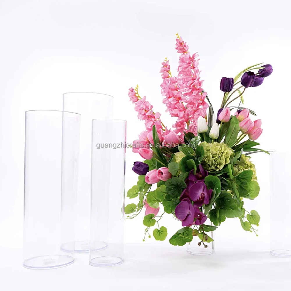 Small Bouquet Display Vase Acrylic Block Bud Vase Cylindrical Insert ...