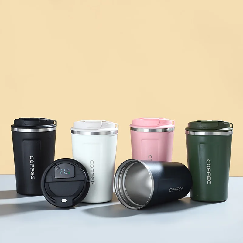 2023 New Design Custom Logo 380ml 510ml Smart Led Temperature Display Stainless Steel Vacuum ...