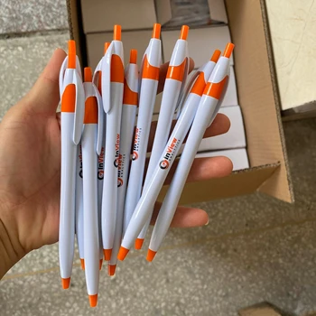 Custom Promotional Very Cheap Orange Logo Ball Pen With Logo - Buy ...