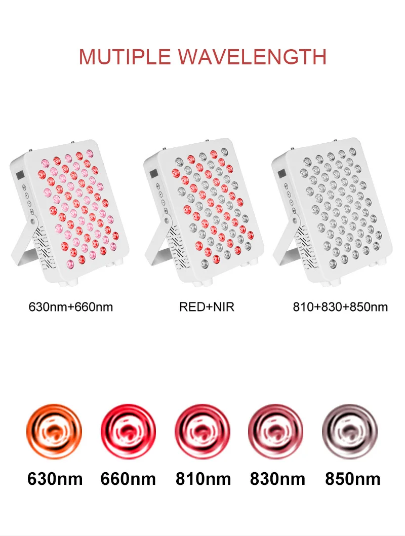 New 5wavelength Red Light Therapy Panel 630 660 810 830 850nm Color ...