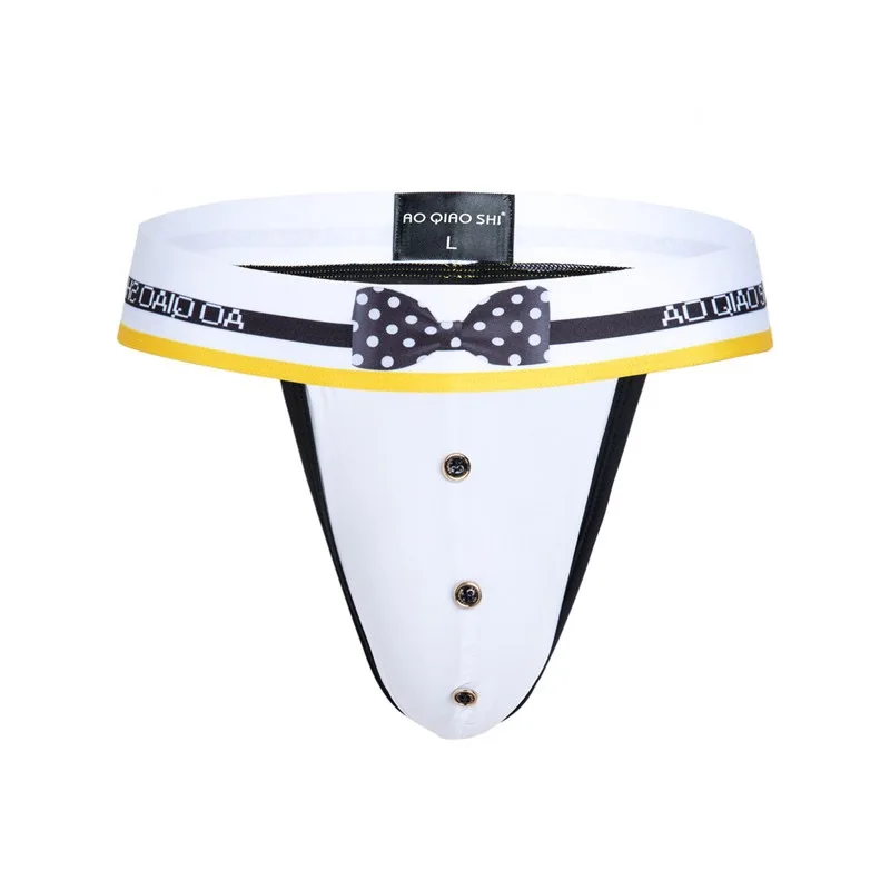 Jockstrap Men Lingeries Necktie Print Rayon Underwear Double Layer ...