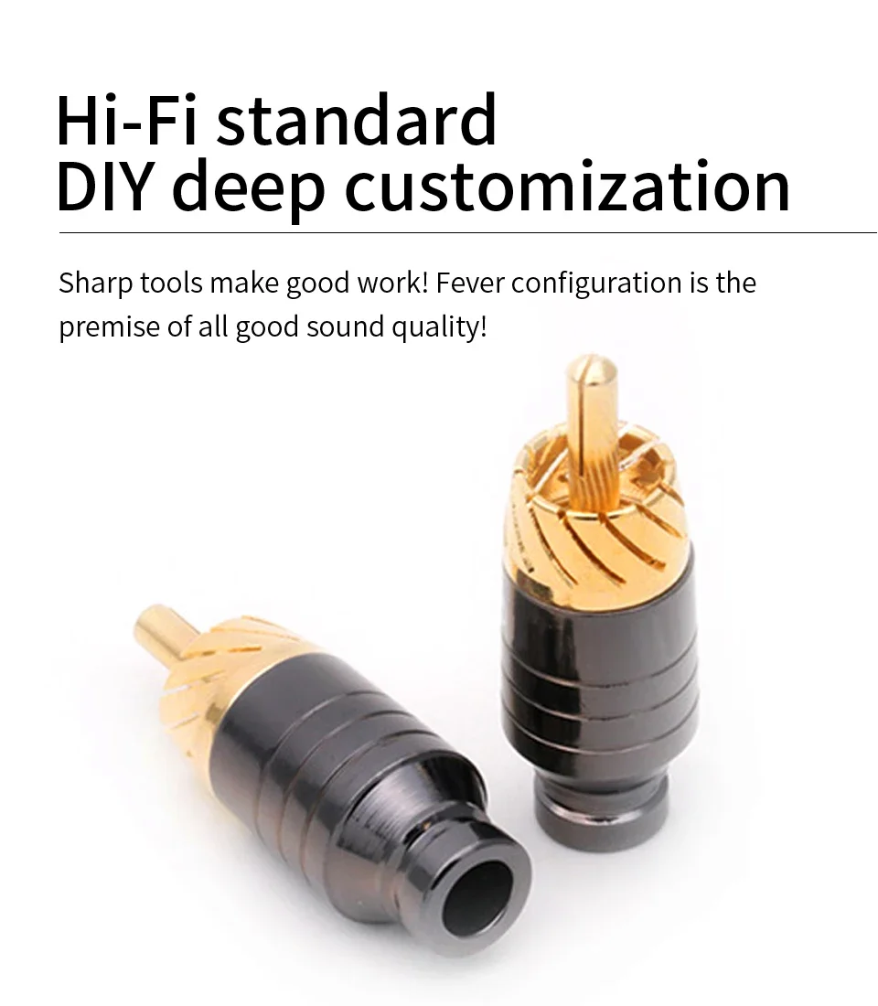 Luxury Soldering RCA Plug Jack Connector Speaker Audio Output/Input Adapter Plug Gold Plated ...
