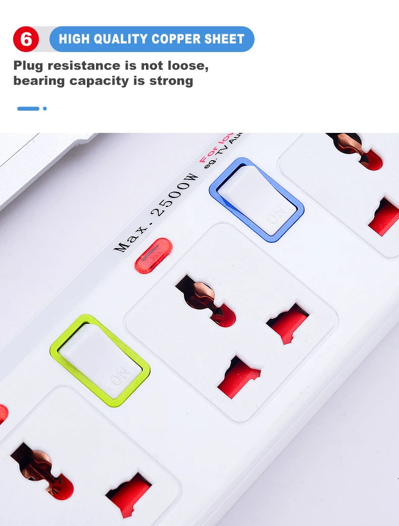 2025 New Trend 3M Power Strip Electric Outlets 3 4 5WAY Surge Protector ...