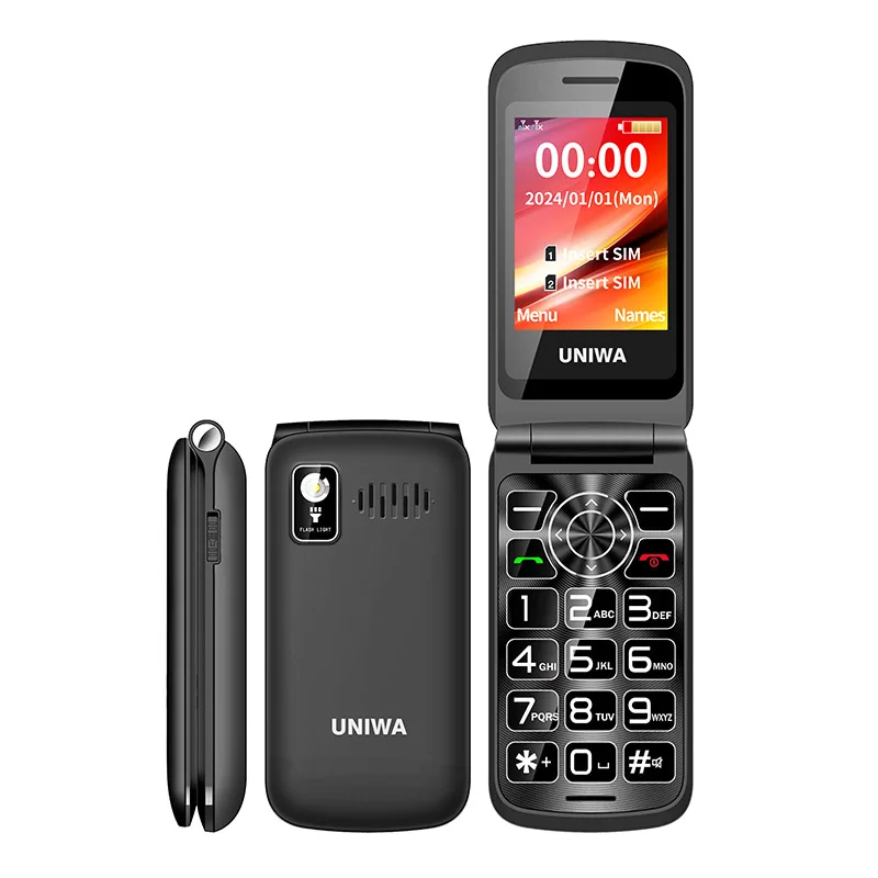 UNIWA F106 2024 New 2.4 Inch Dual Screen Flip Phone with Retro Chinese ...