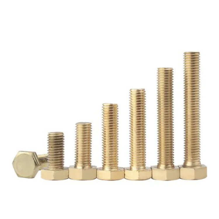 M3 M4 M5 M6 M8 M10 M12 M16 GB5783 Brass Copper Bolts Hexagon Head Screw ...