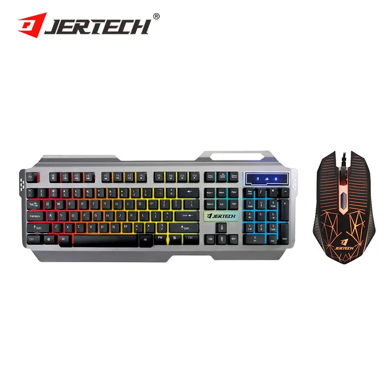 Jertech Km950 Waterproof Slim Ergonomic Gold Rainbow Backlit Wired ...
