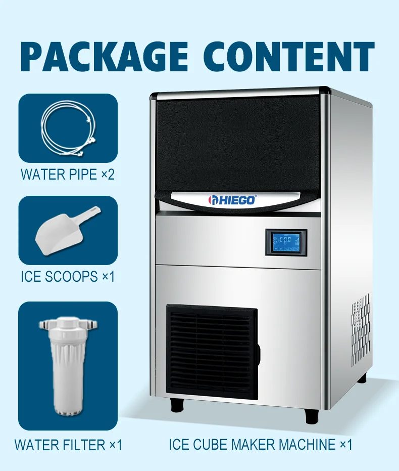 60kg Per Day 110v 220v 380v Custom Comercial Cube Ice Maker Machine To ...