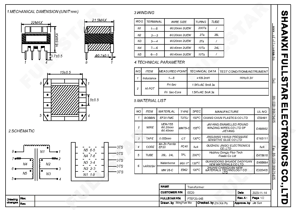 Step Up Transformer Encapsulated Pcb Transformer High Voltage High