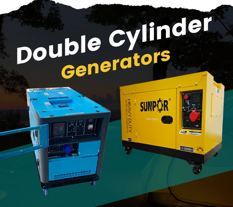 Efficient Water Cooled Diesel Generator 8.5 9.5 10 KW Double Cylinder ...