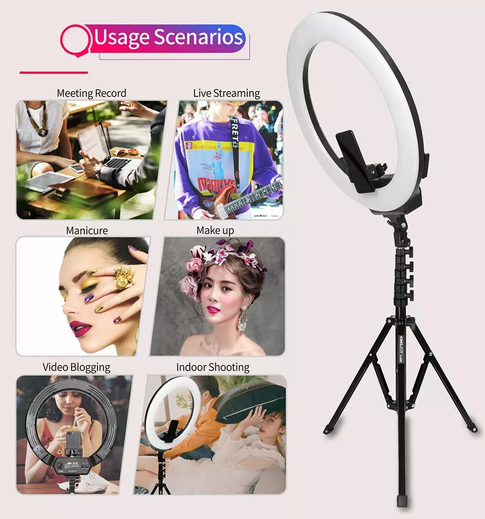 AFI R219 Photography Video Circle LED Ring Light for Makeup Camera