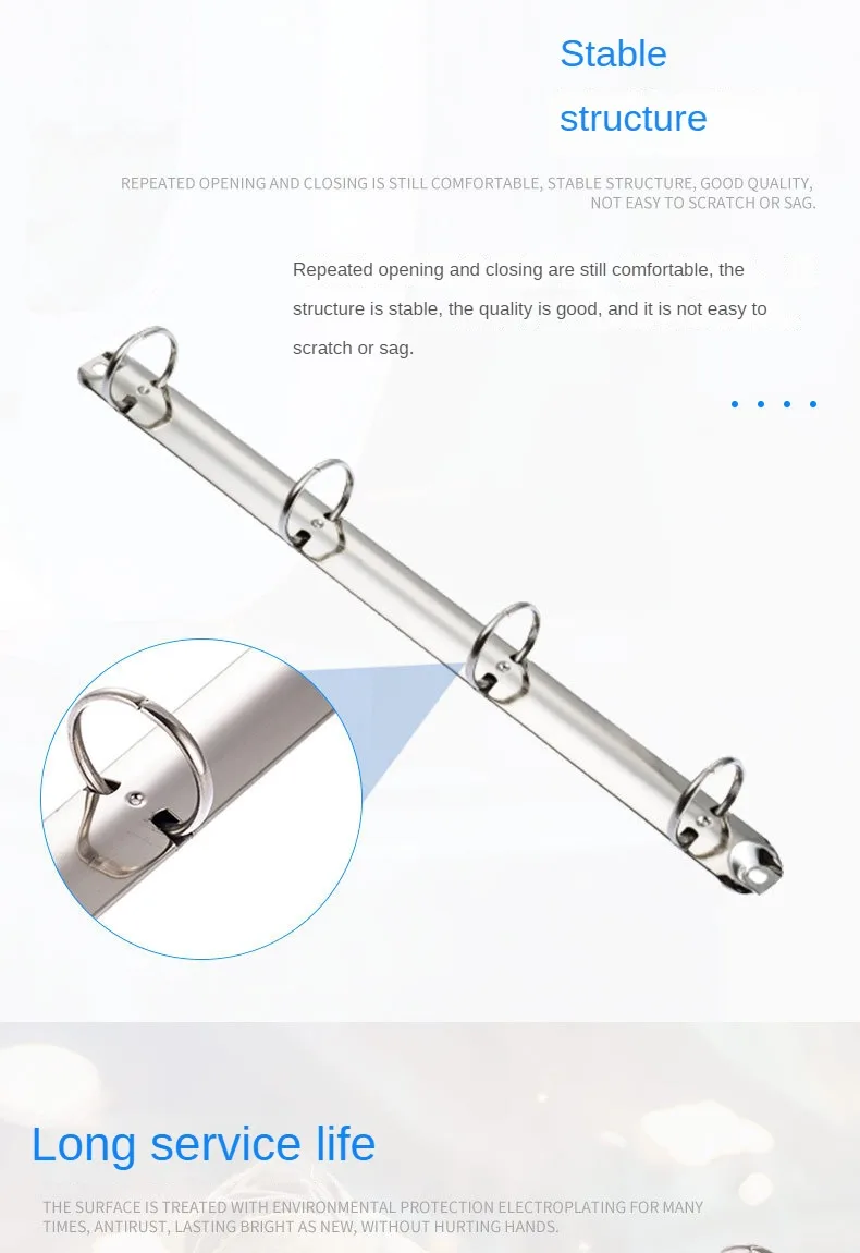 Metal Office Stationery List Paper Folder Rose Gold 3 Ring And 4ring ...