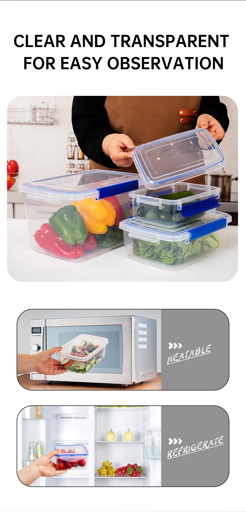 Fresh-keeping Box Plastic Food Container Kitchen Food Storage Box - Buy ...