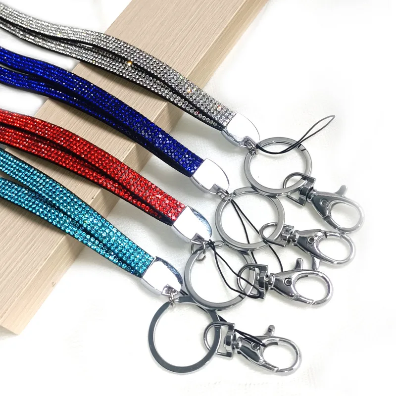 Cute Rhinestone Keychain Lanyard rainbow Designer Cars Lanyard Keychain ...
