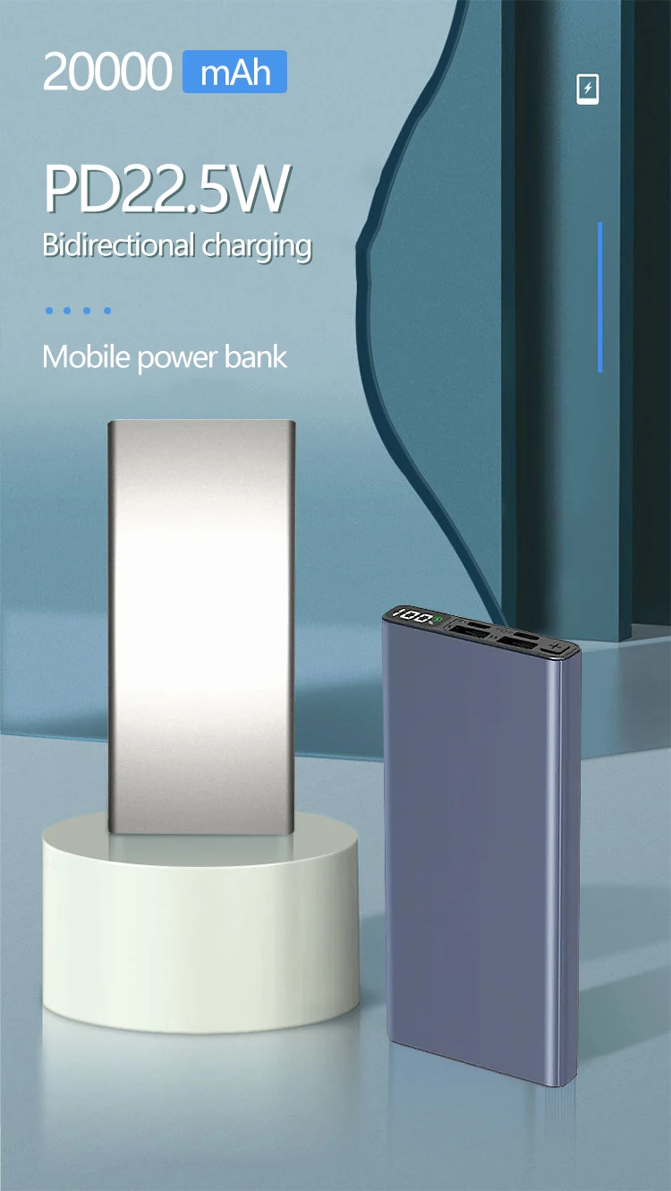 Factory Direct 22.5w 20000mah Double Usb Powerbank Portable Power Bank ...