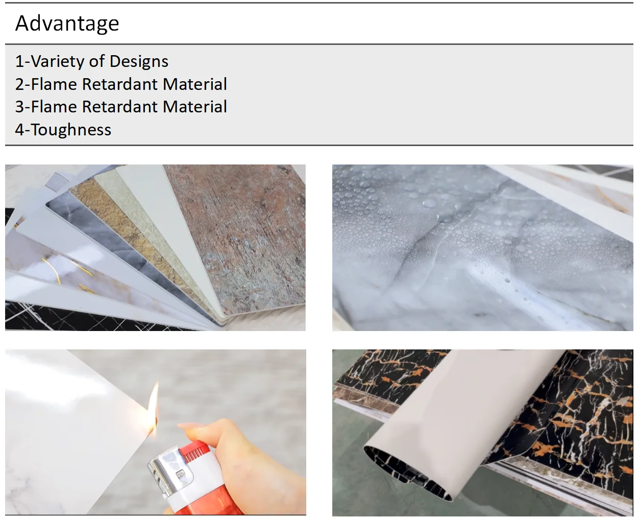 Modern 3D PVC Marble Sheet New Design 3mm Thick Wall Panels Fireproof ...