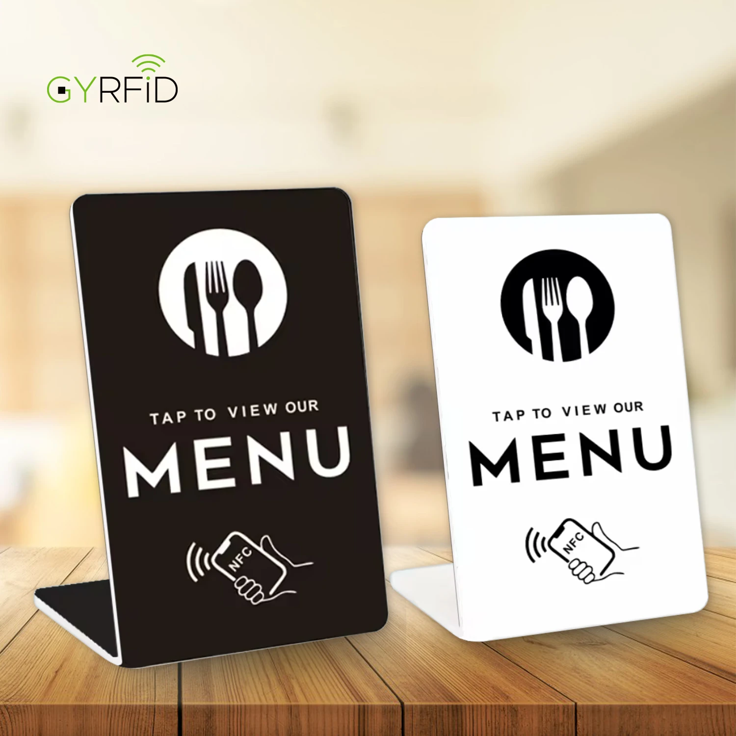 Custom Waterproof Nfc Menu Stand NFC Table Acrylic/PVC Display Stand ...