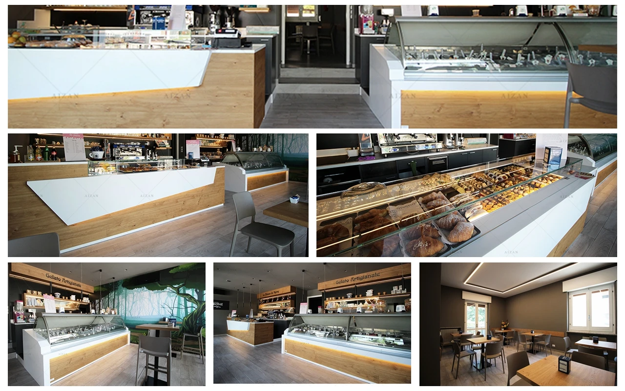 Wooden Cake Counter Modern Cashier Counter Custom Bakery Cafe Counter ...