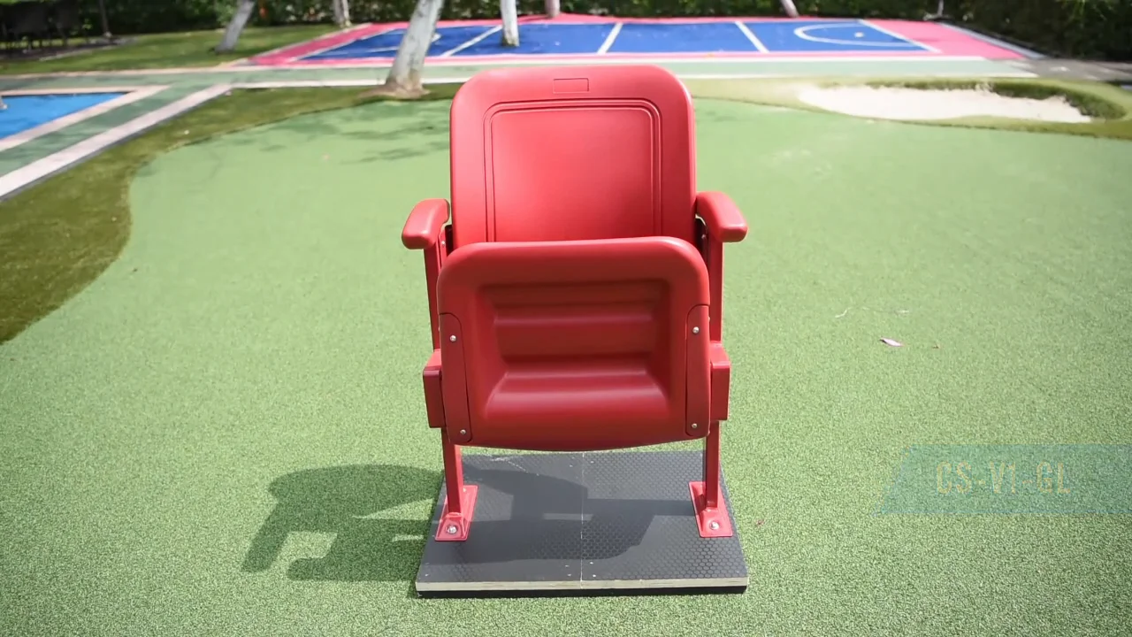 Floor Mounted Foldable Plastic Stadium Chair Seat With Cup Holder - Buy ...