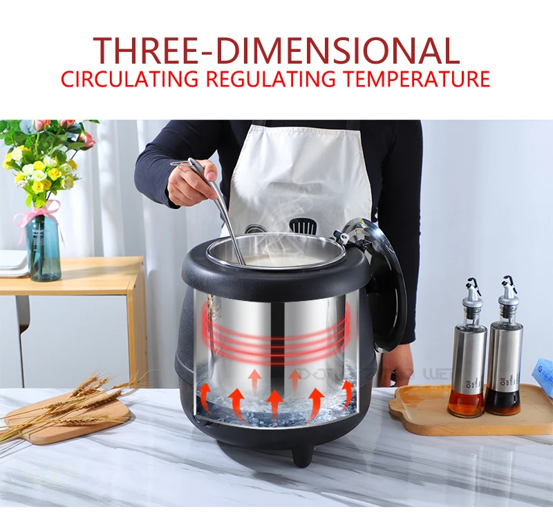 Buffet Supplies 13L Commercial Soup Furnace Buffet Warmer Tureen ...