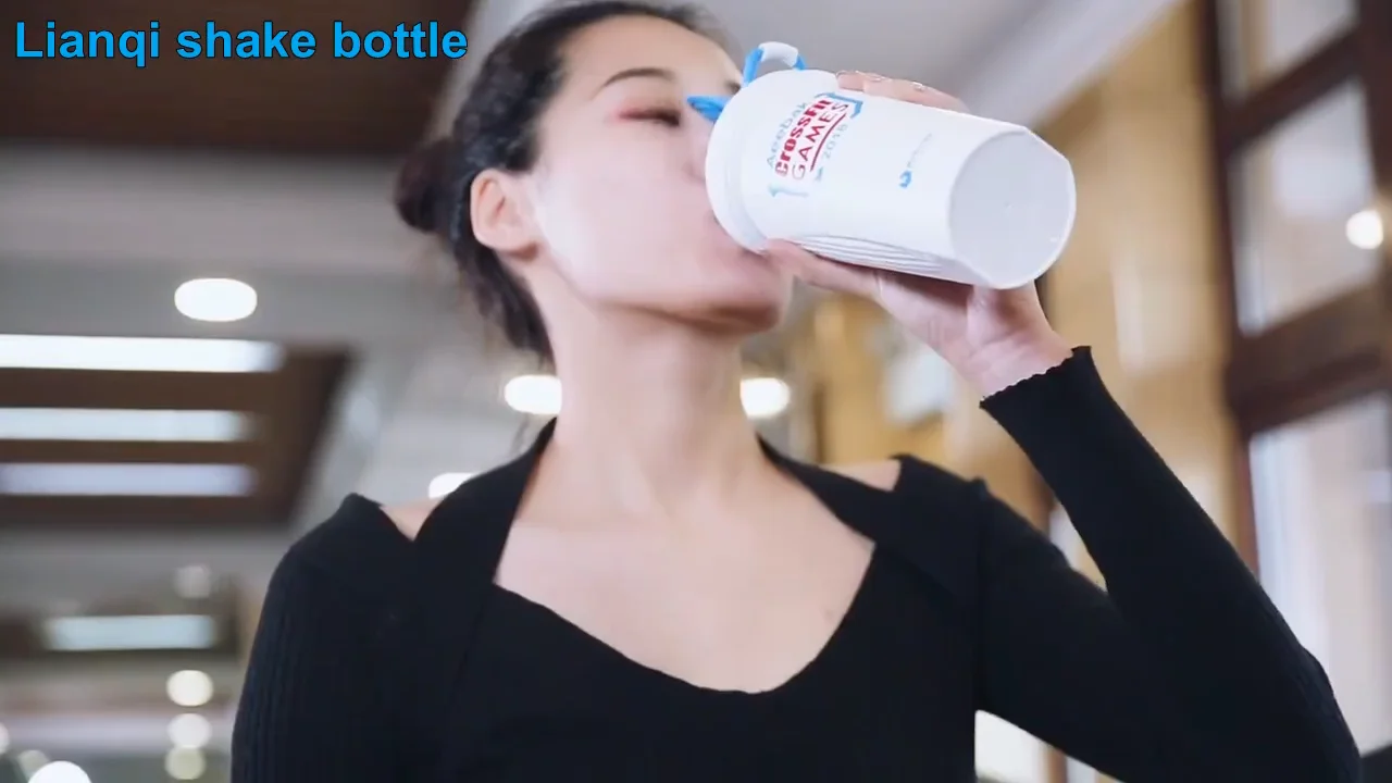 400ml & 600ml Custom Color Gym Sports Plastic Protein Shaker Bottle With Mixing Ball Water ...