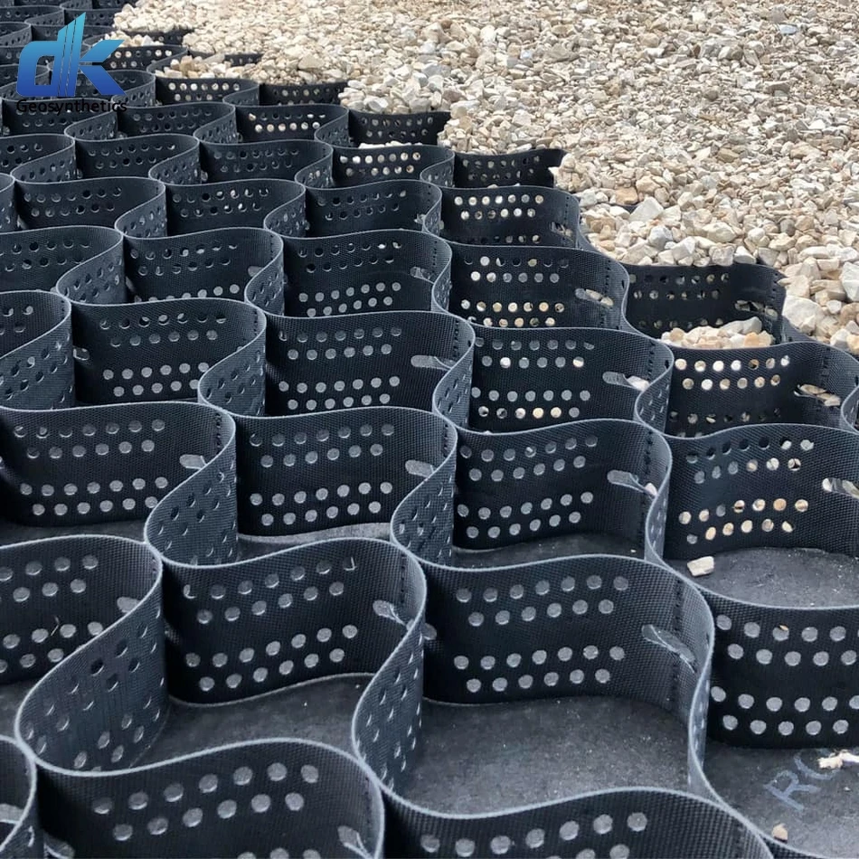 Plastic hdpe honeycomb geogrid driveway gravel slope Perforated texture ...