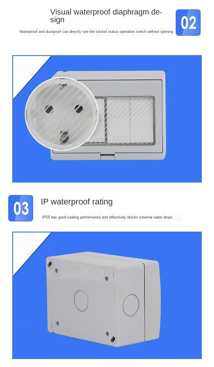 1Gang Outdoor IP55 Weatherproof Multi-Function Switch Socket Power ...