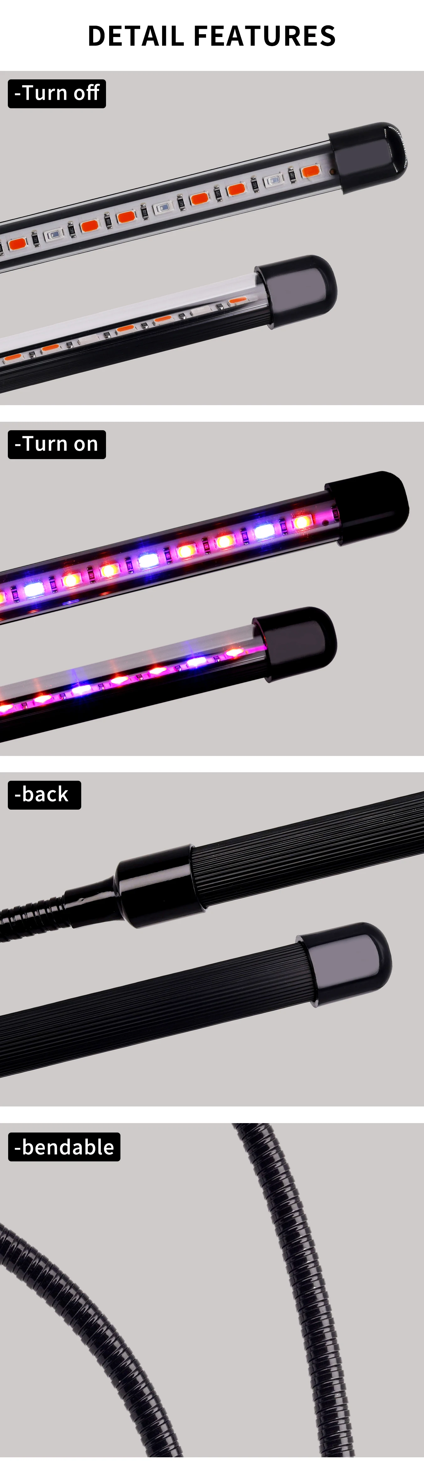 Desktop 5v Usb 10/20/30/40w 1/2/3/4 Head Plant Lamp Led Grow Lights ...